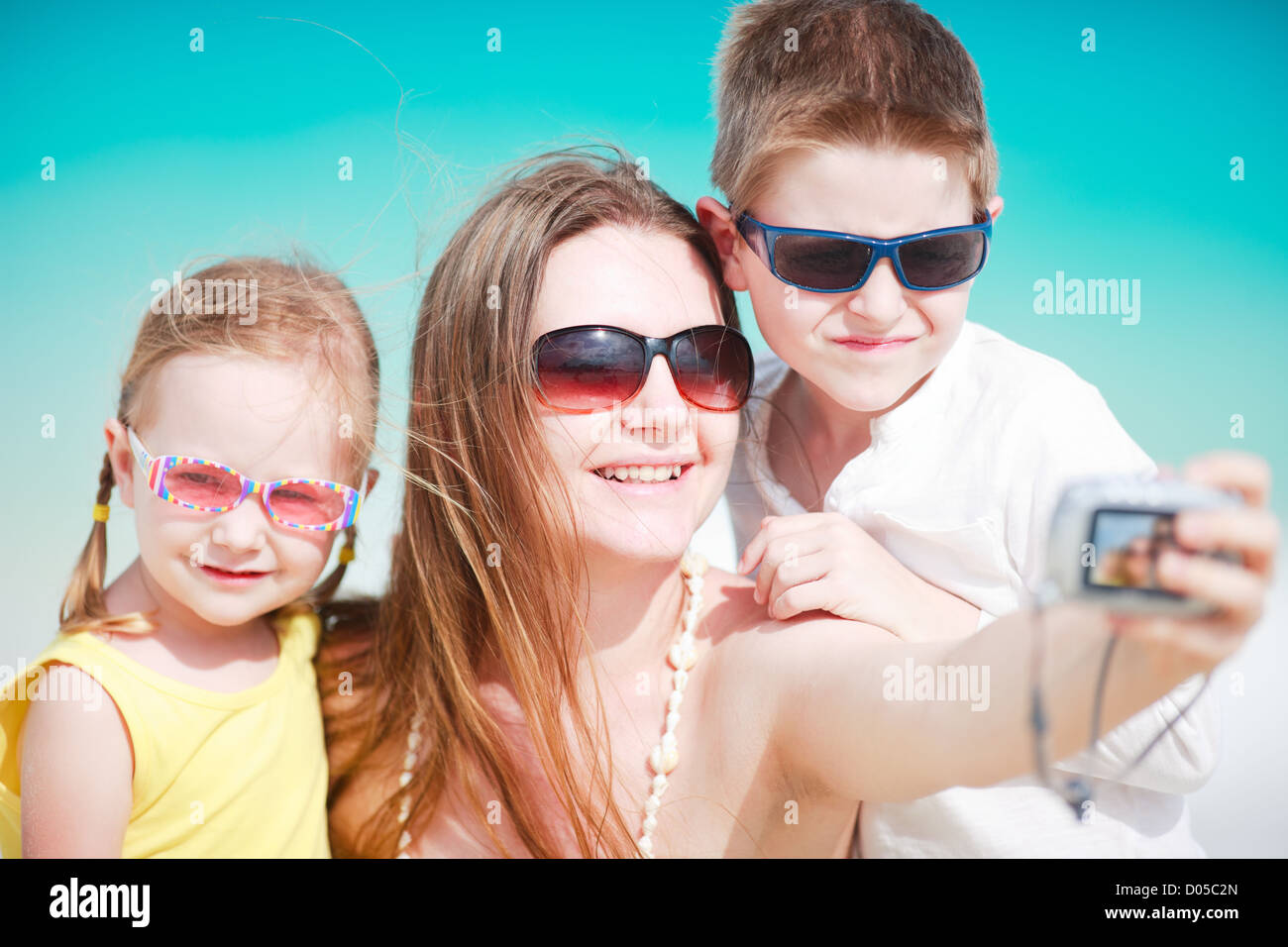 Family taking self portrait Stock Photo - Alamy
