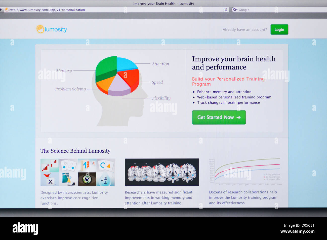 Luminosity website - online brain health improvement Stock Photo - Alamy