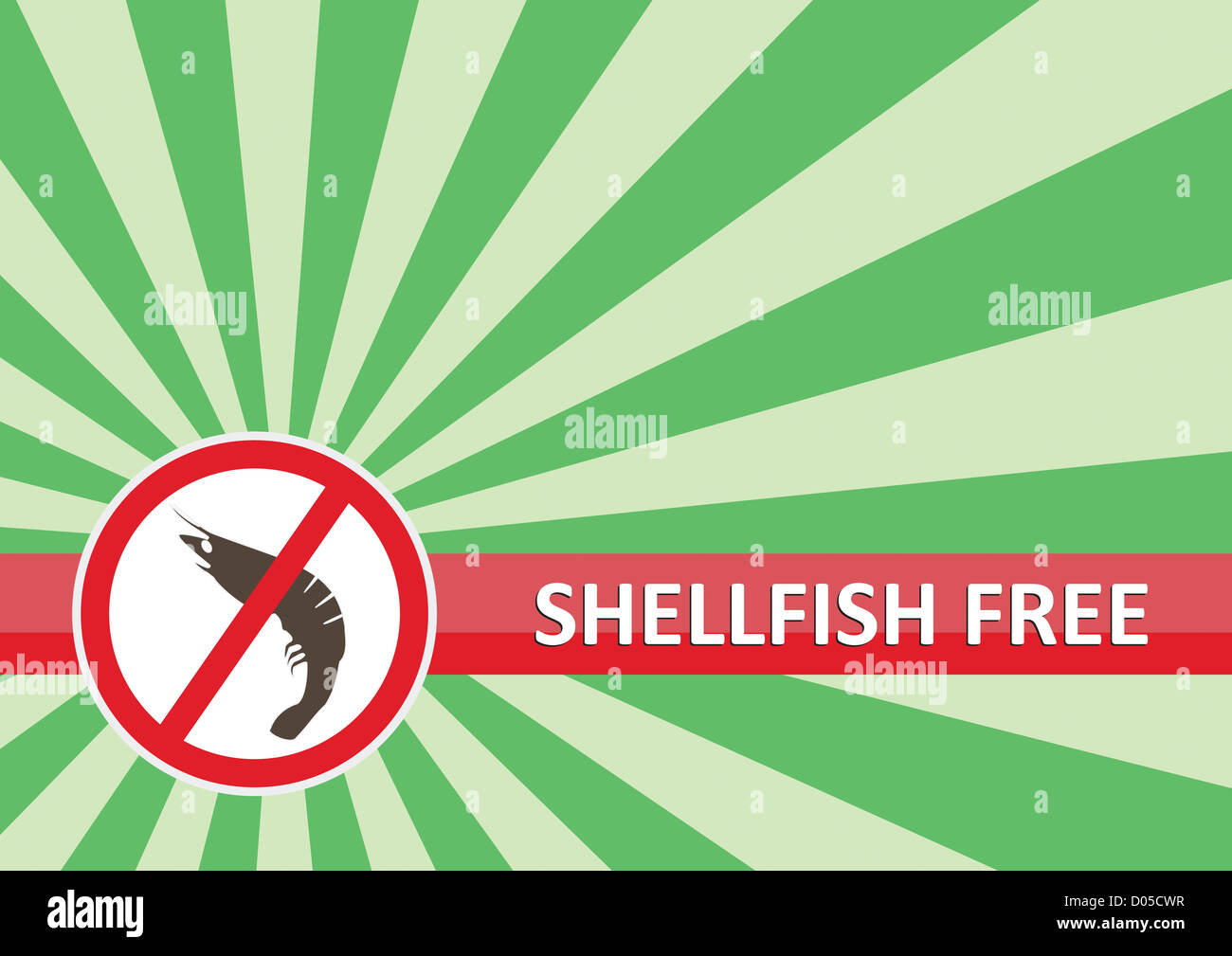 Shellfish free banner for food allergy concept Stock Photo - Alamy