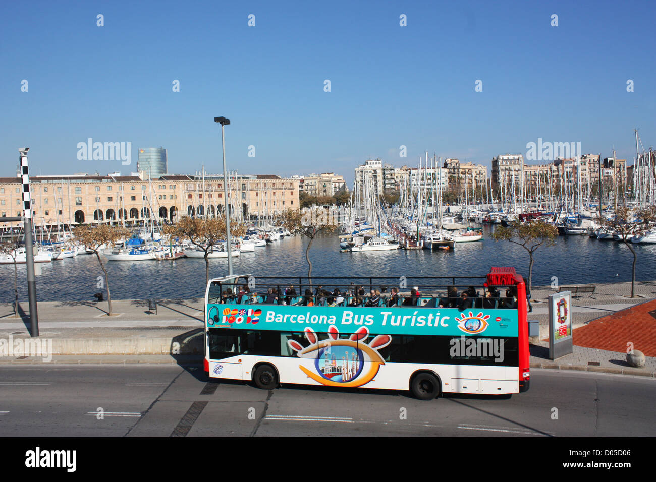 Tourist bus in Barcelona, Spain Stock Photo - Alamy