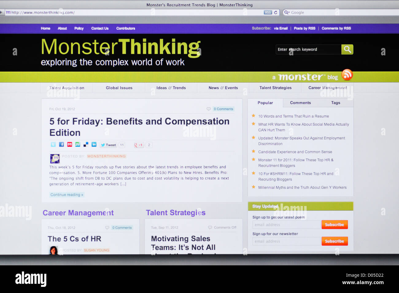 Monster com screen hi-res stock photography and images - Alamy