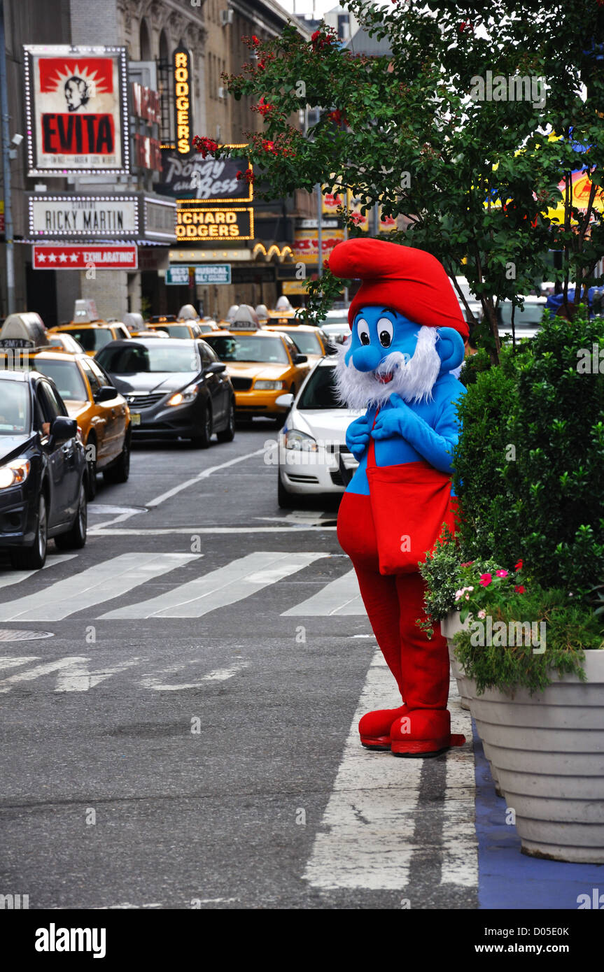 Smurf in Times Square, New York City, USA Stock Photo - Alamy