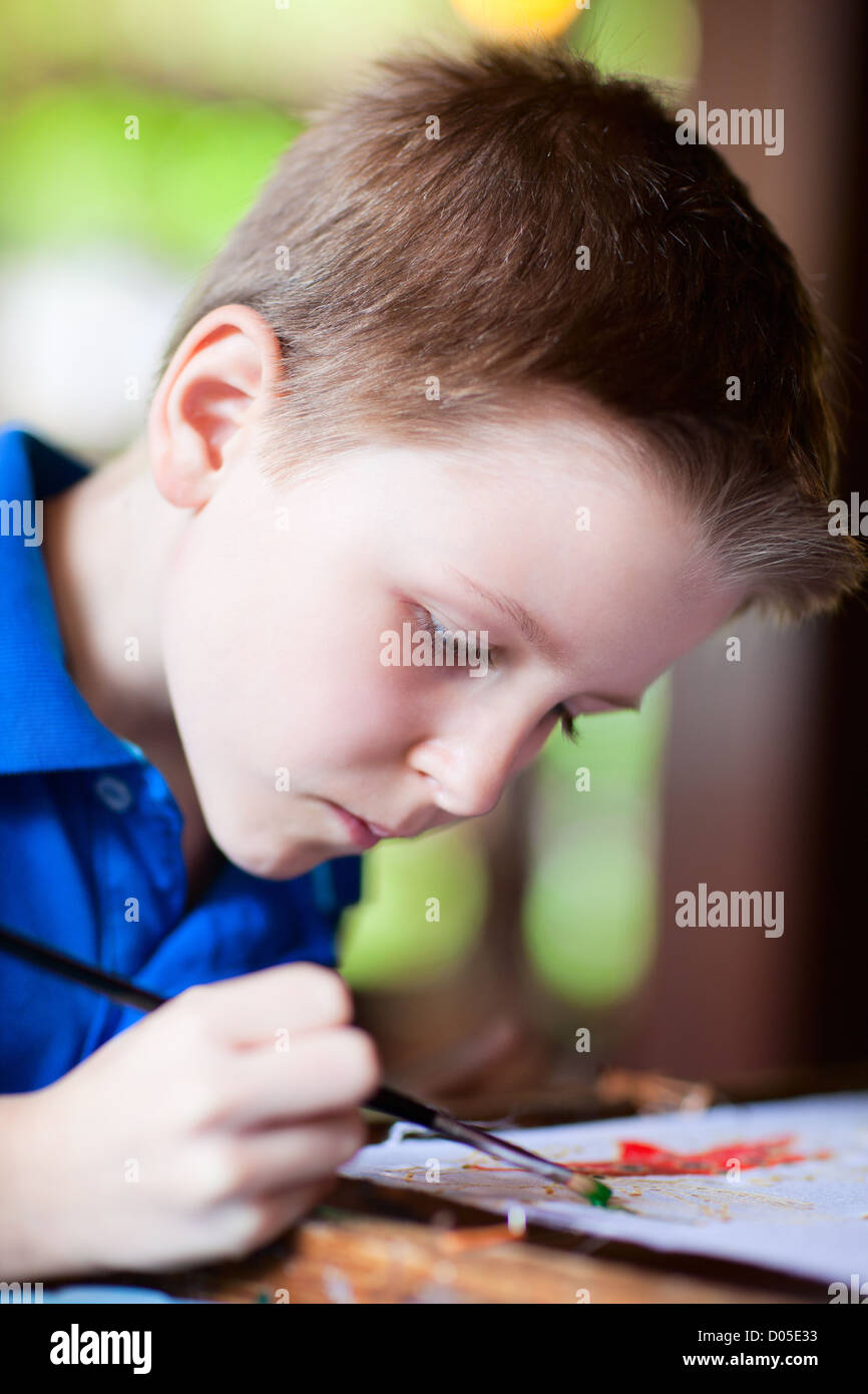 Boy with drawing hi-res stock photography and images - Alamy