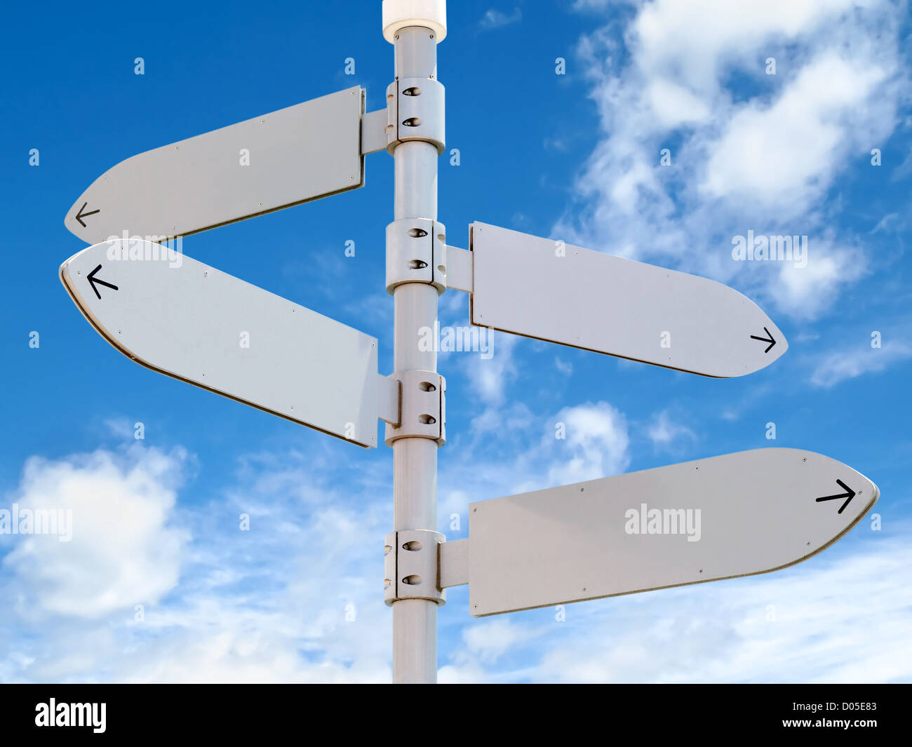Blank Directional Signs Post Stock Photo - Alamy