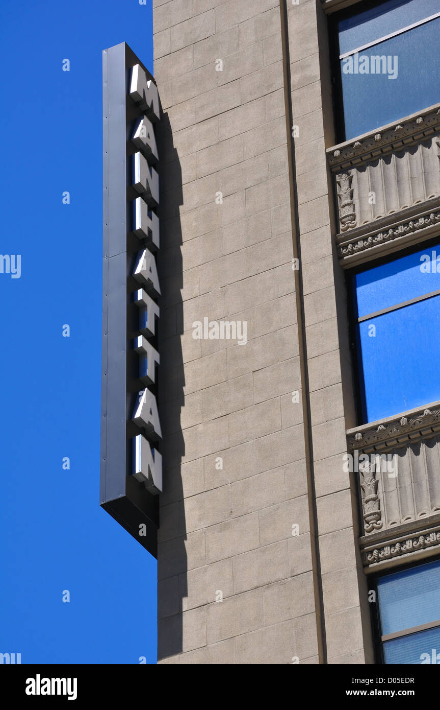Manhattan sign, New York City, USA Stock Photo - Alamy