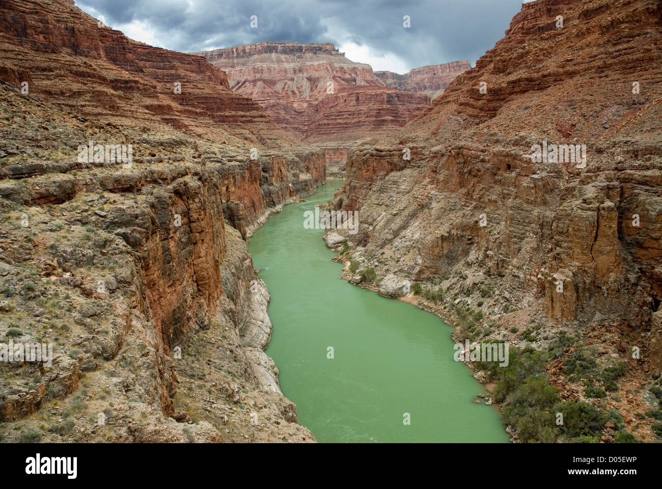 The Colorado River flowing through the Grand Canyon, Arizona Stock ...