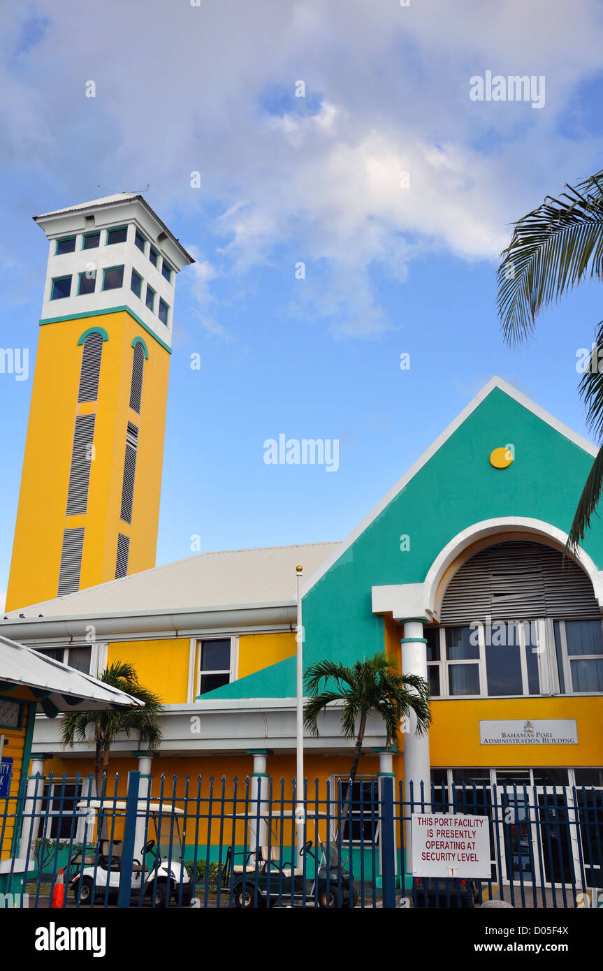 Port tower and administration building, Nassau, Bahamas Stock Photo - Alamy