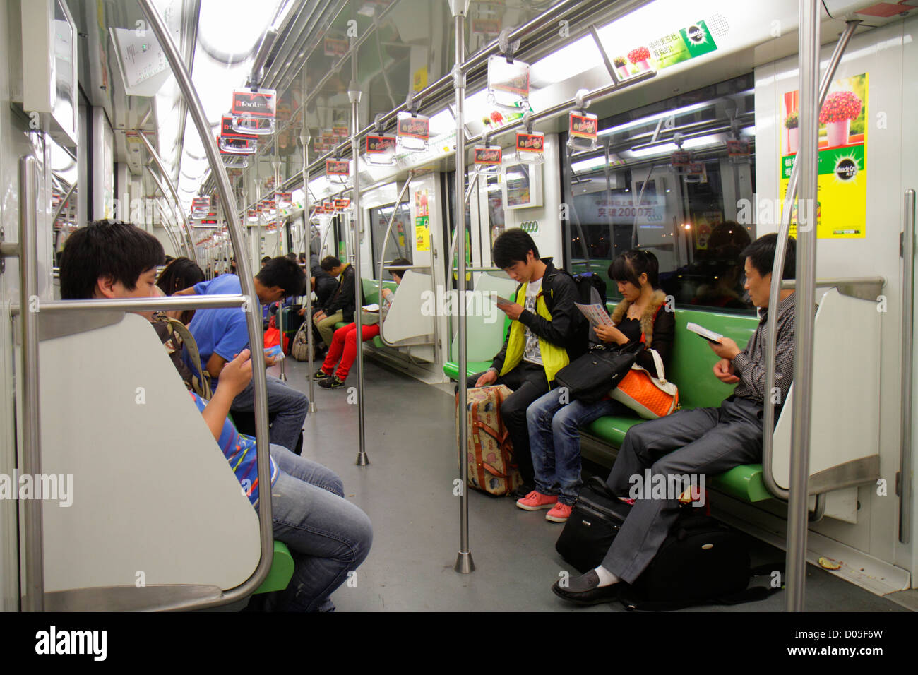 Shanghai China,Chinese Metro,subway,train,train,riders,Asian man men ...