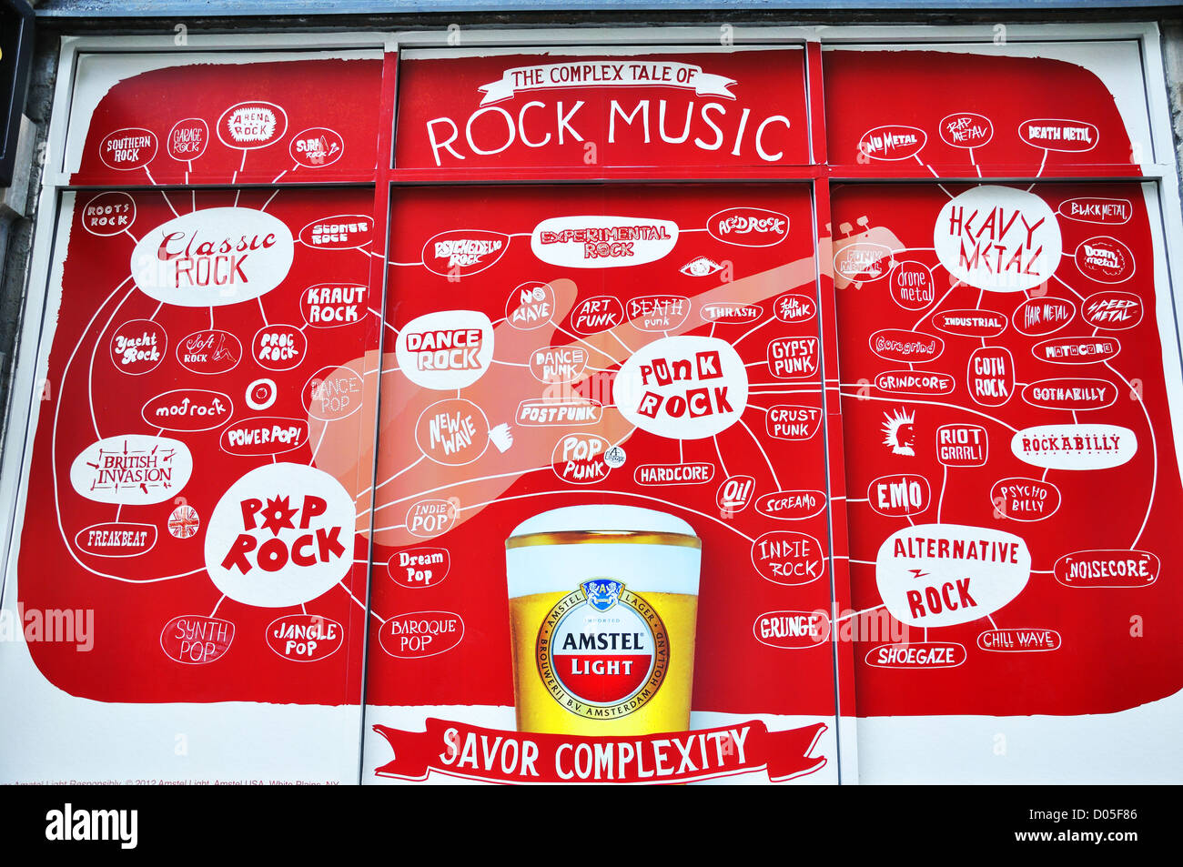 Amstel Light beer commercial on store window, Boston, Massachusetts ...