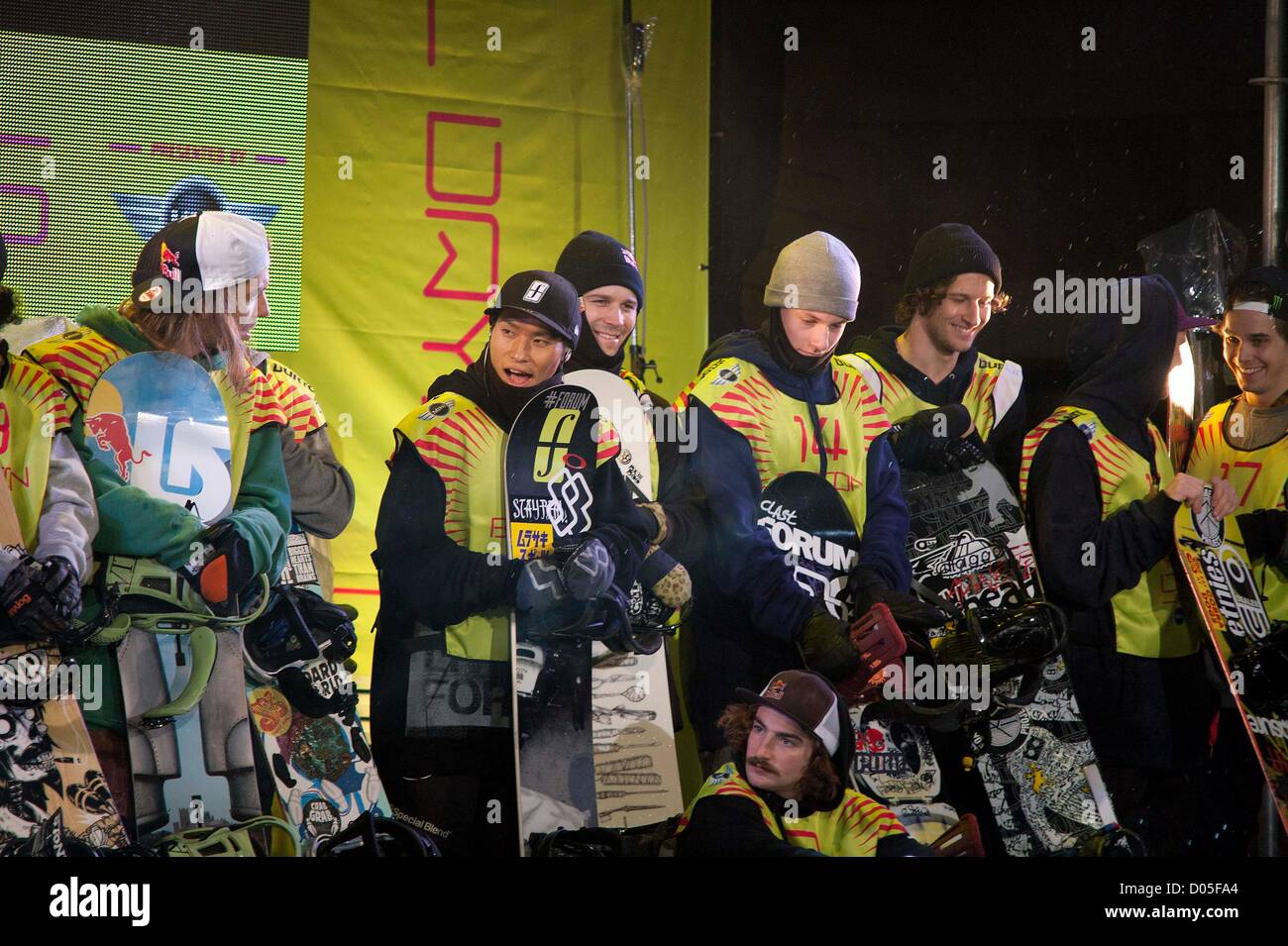 November 17, 2012, Tokyo, Japan - Top pro snowboarders gather before ...