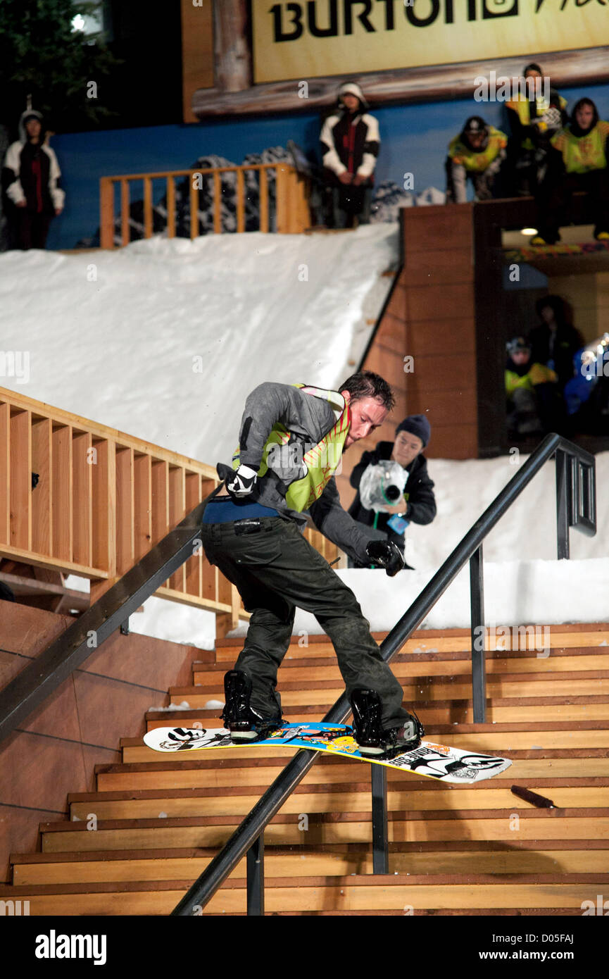 November 17, 2012, Tokyo, Japan - Jonah Owen, the third place, slides ...