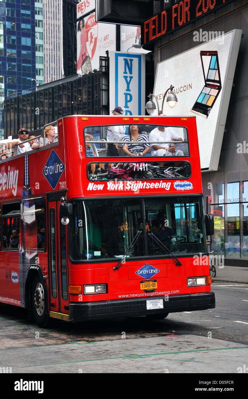 Sightseeing tour bus, New York City, USA Stock Photo - Alamy