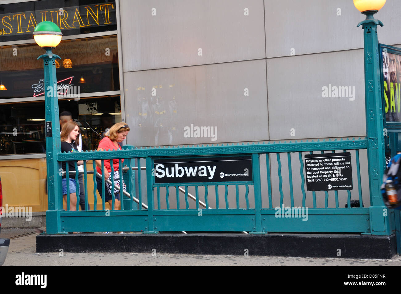 Subway entrance, New York City, USA Stock Photo - Alamy