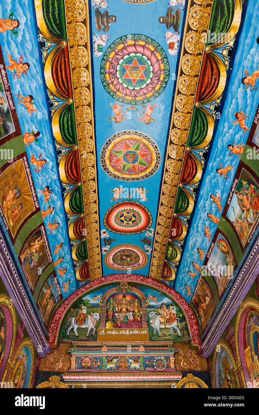 Ceeling in Ashtalakshmi Mandapam-sri Meenakshi temple Madurai Stock ...