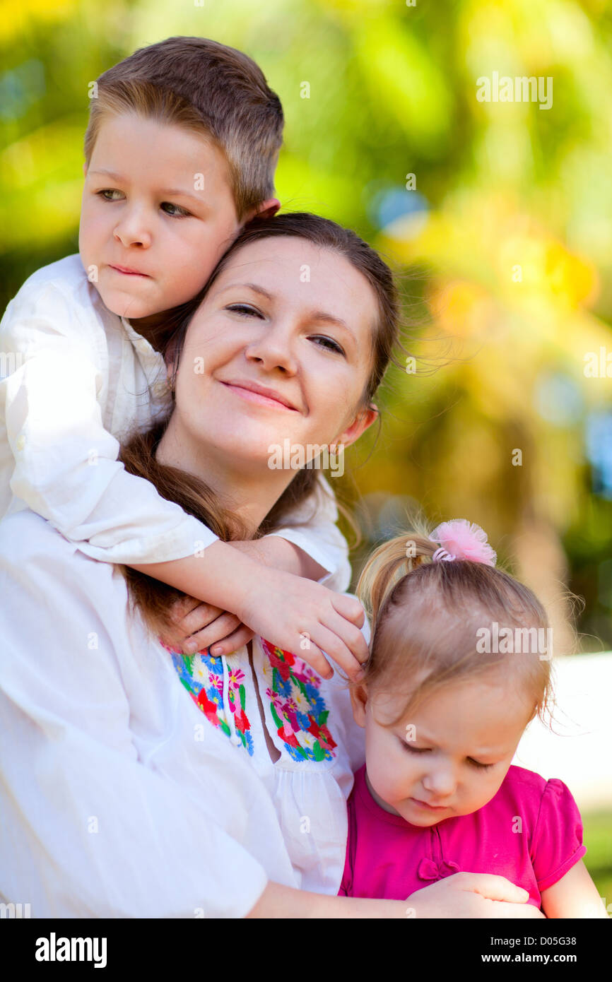 Mother and kids portrait Stock Photo - Alamy