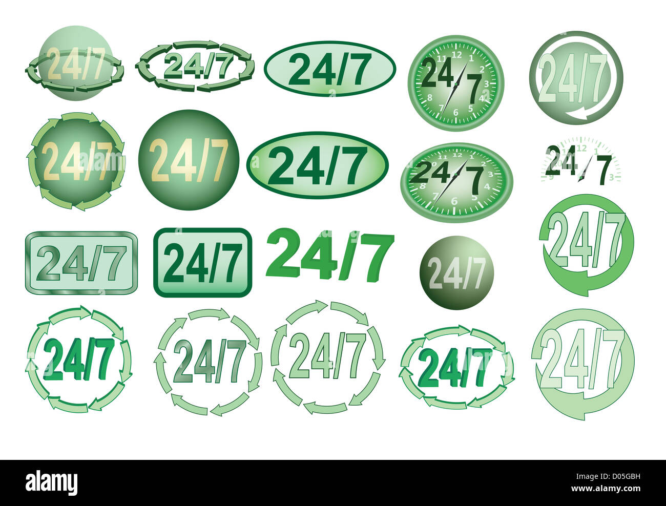 set of always open icons Stock Photo - Alamy