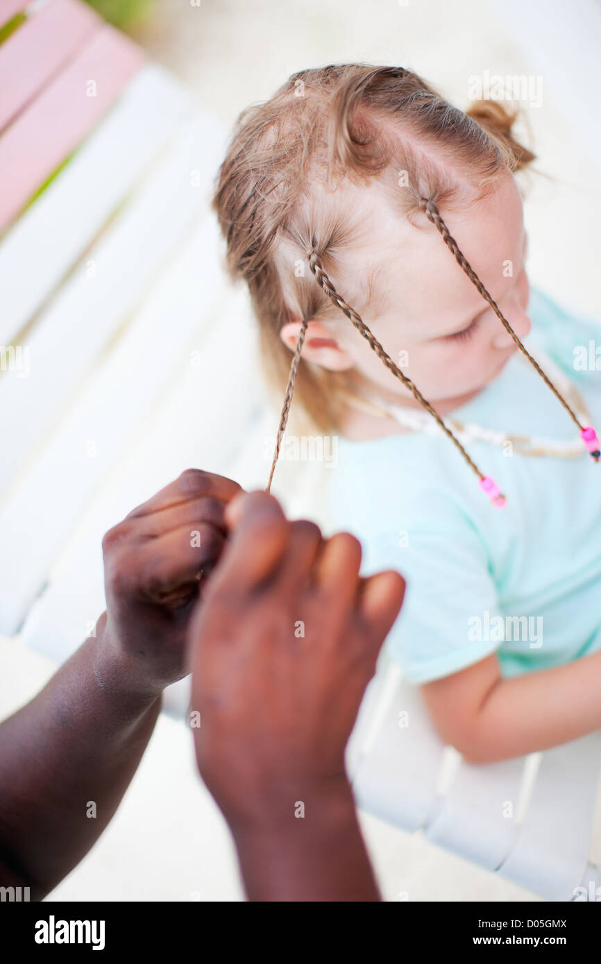 Girl with Caribbean braids Stock Photo - Alamy