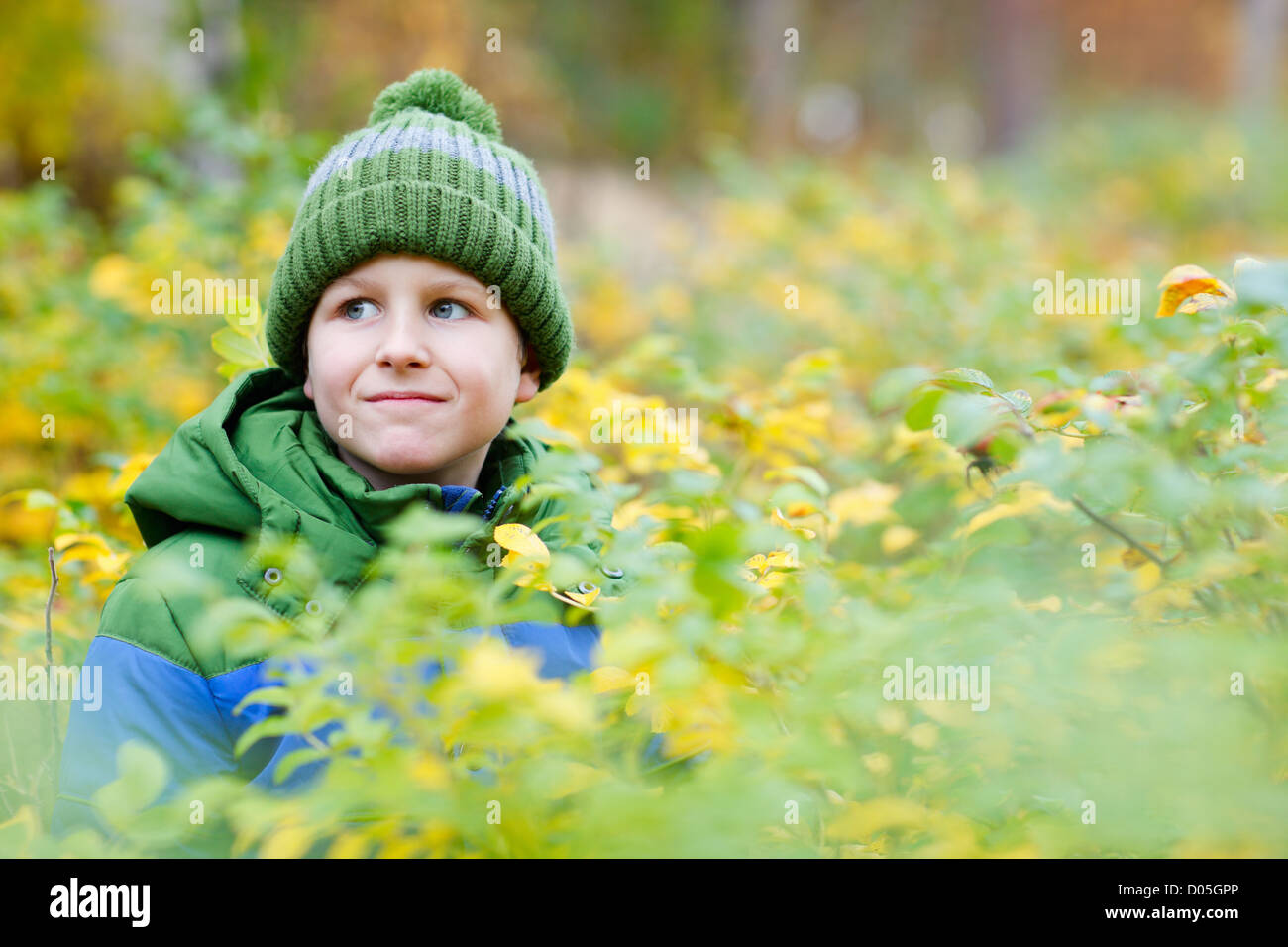 Cute boy outdoors Stock Photo - Alamy