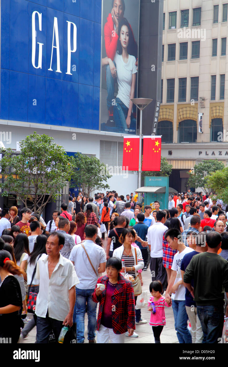 Shanghai China,Huangpu District,East Nanjing Road,National Day Golden ...