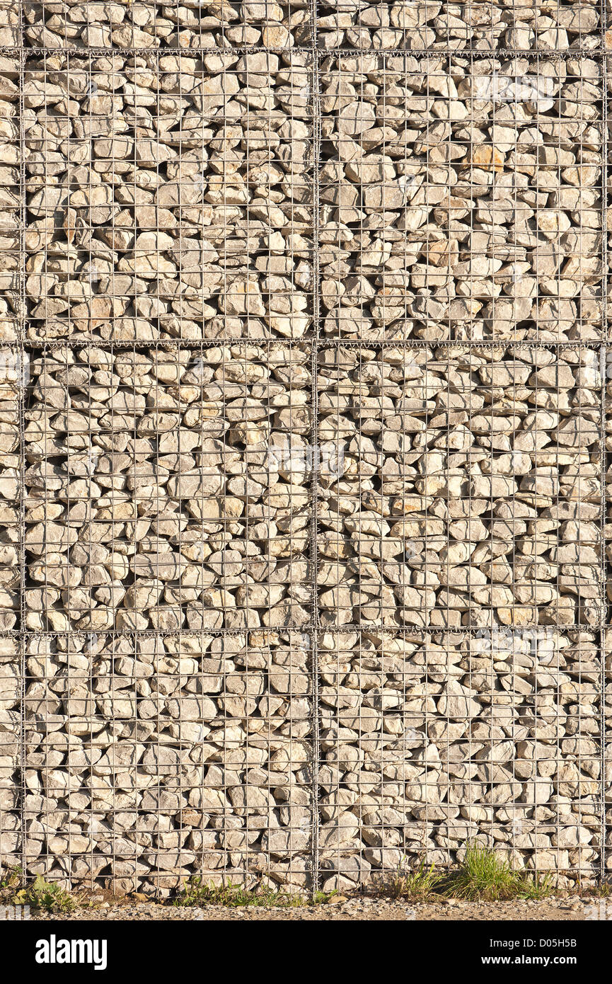 Caged rock riprap in stainless steel frames used as a structural ...