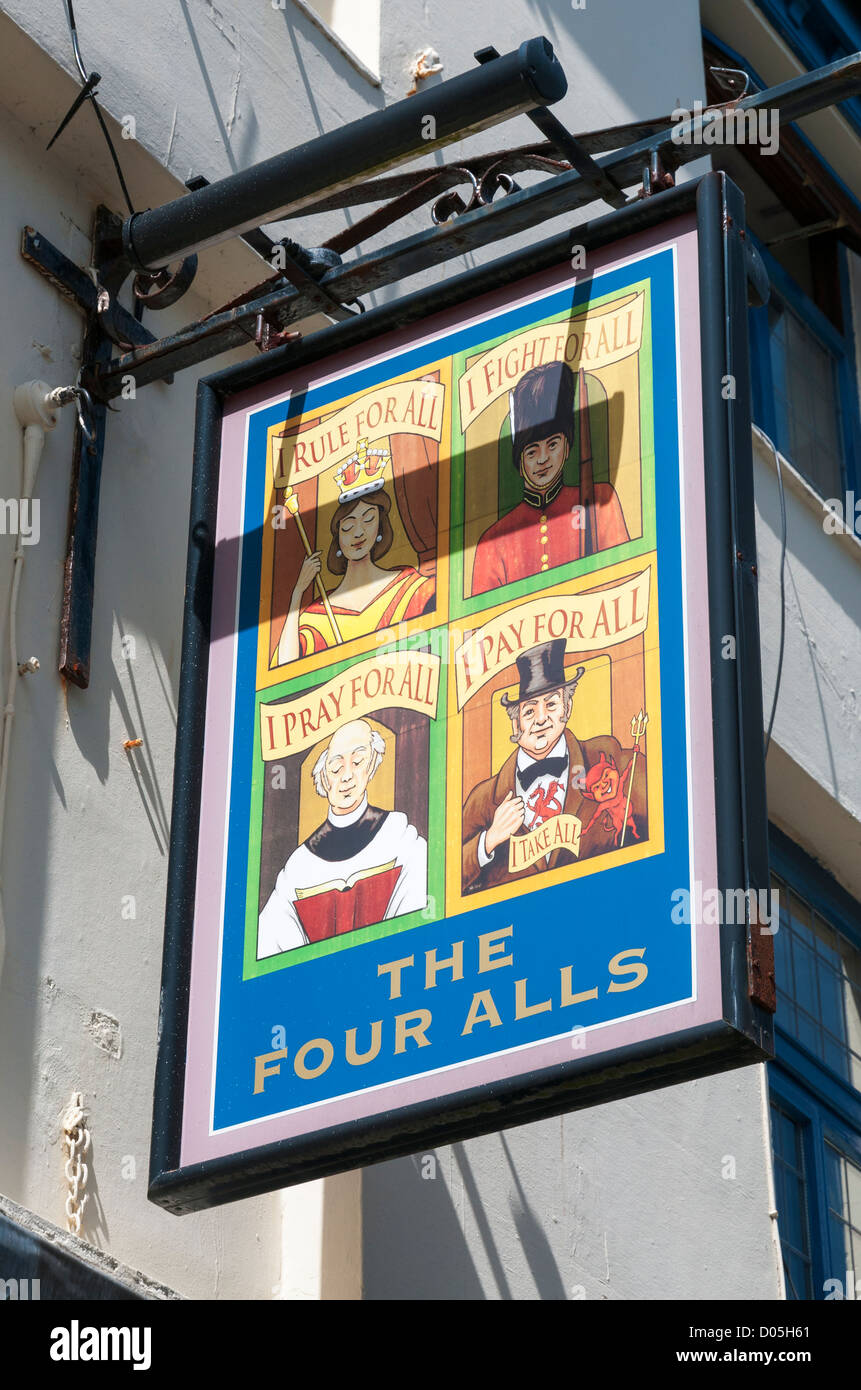 Wales, County Gwynedd, Caernarfon, Hole In The Wall Street, The Four ...