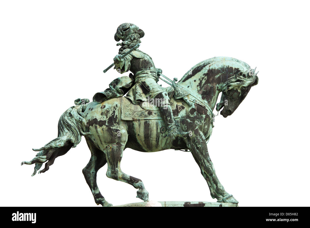 Statue of Prince Eugene of Savoy from 1897, isolated on white ...