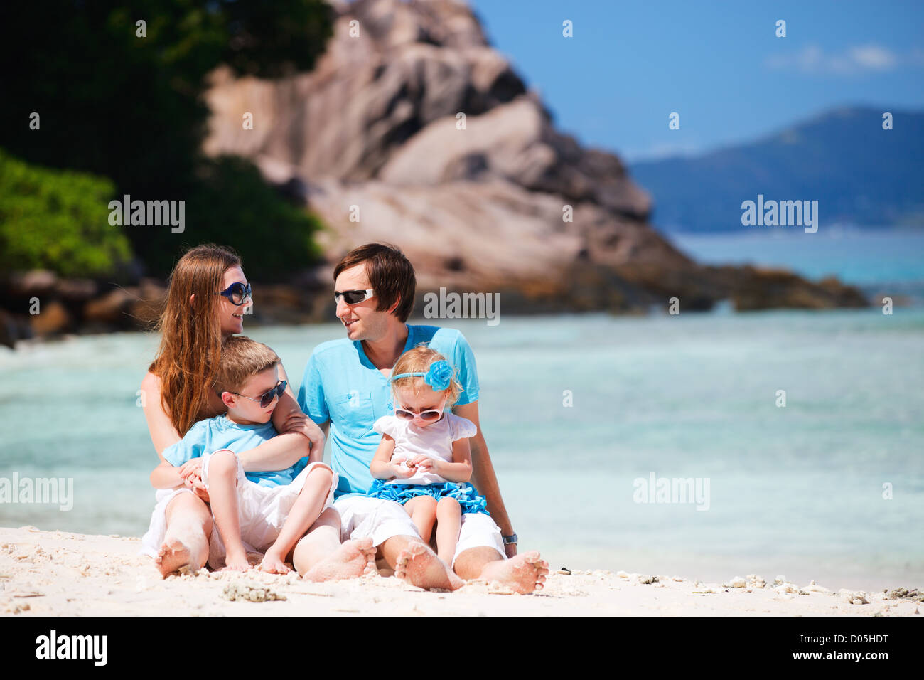 Family with two kids on vacation Stock Photo - Alamy