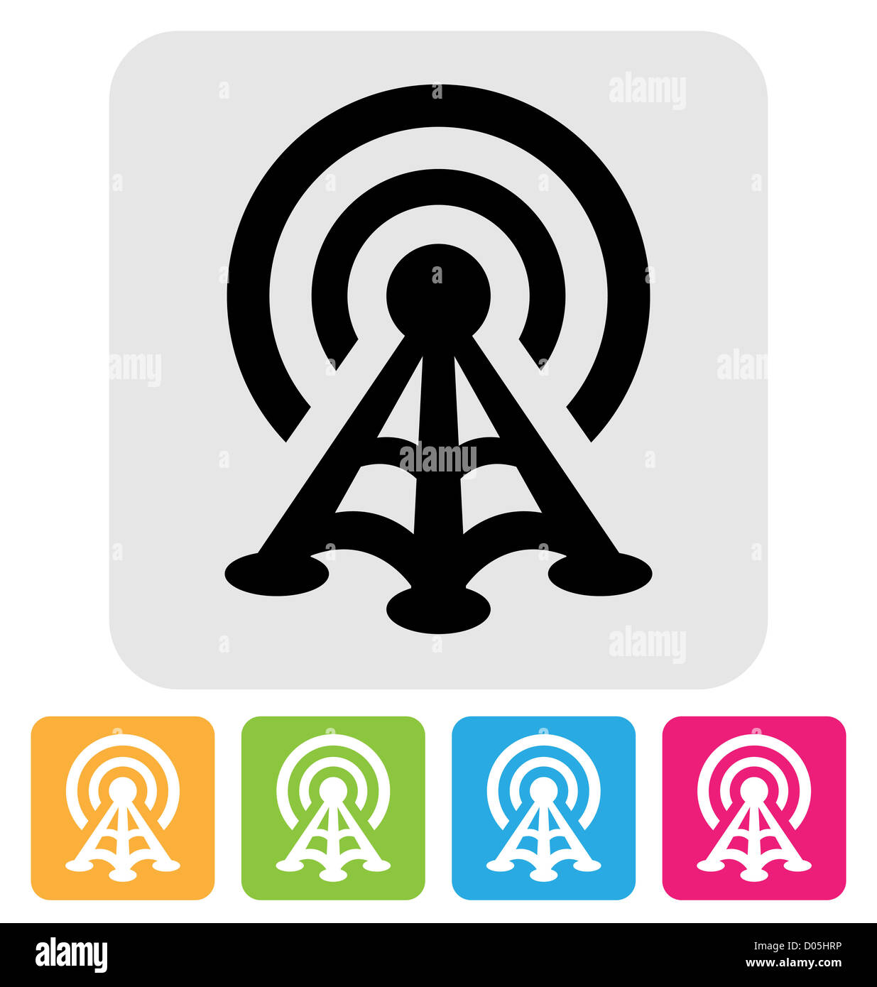 radio tower symbol isolated on white Stock Photo - Alamy