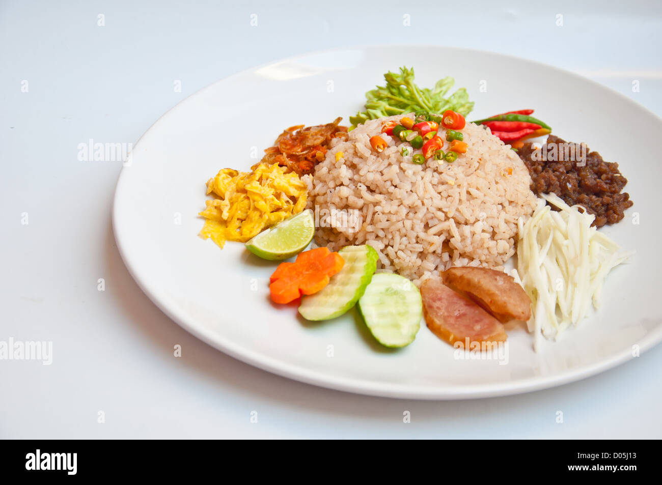 delicious Thai food call KHAO KLOOK KAPI from mixed ingredient chili ...