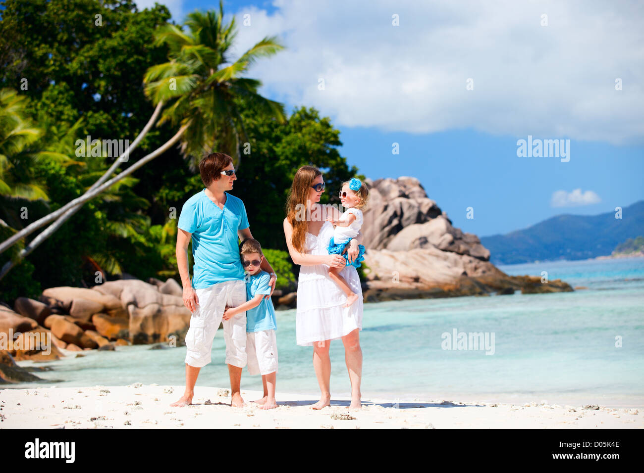 Family with two kids on vacation Stock Photo - Alamy