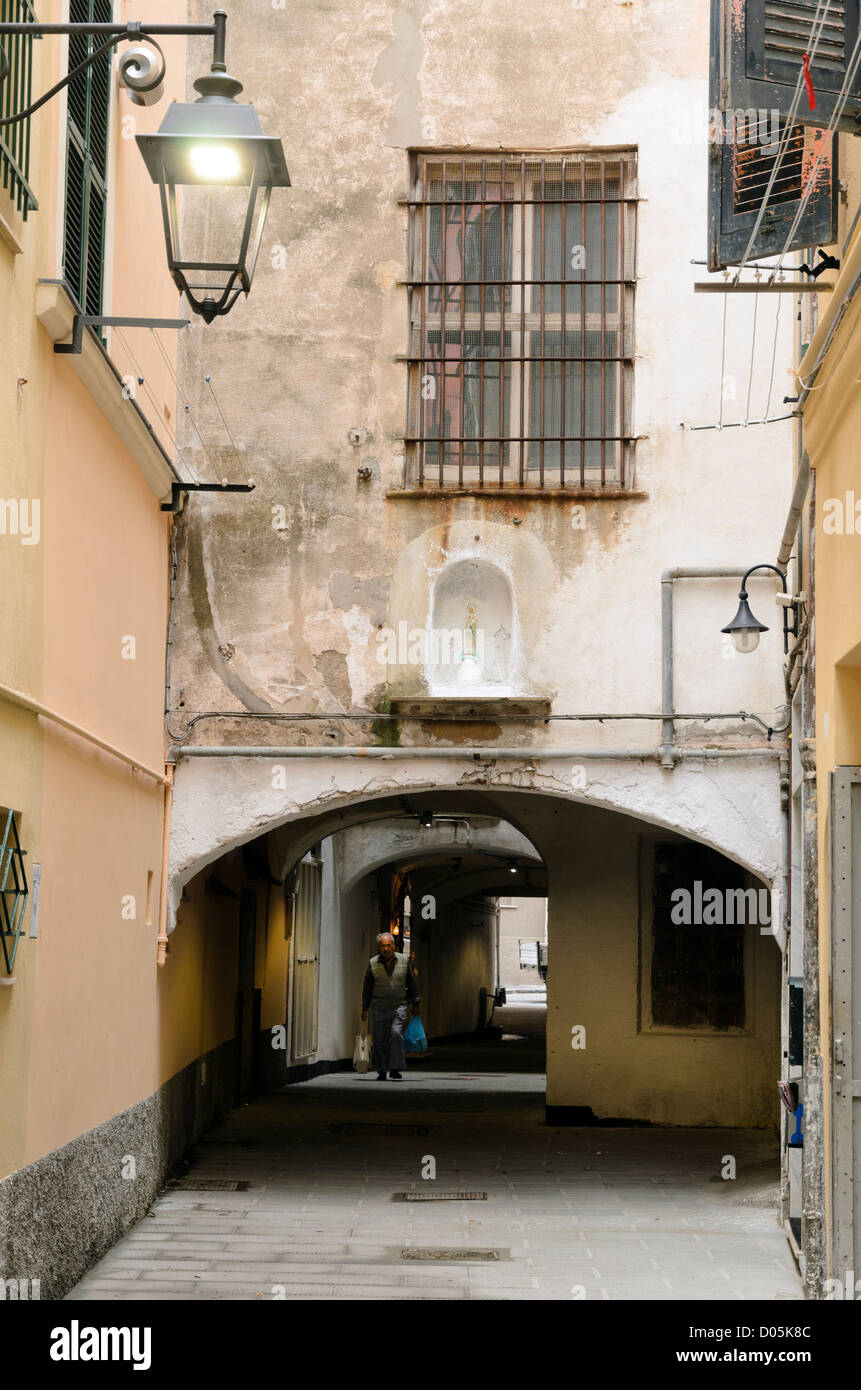 Street with arch in Voltri - Genoa, Italy Stock Photo - Alamy