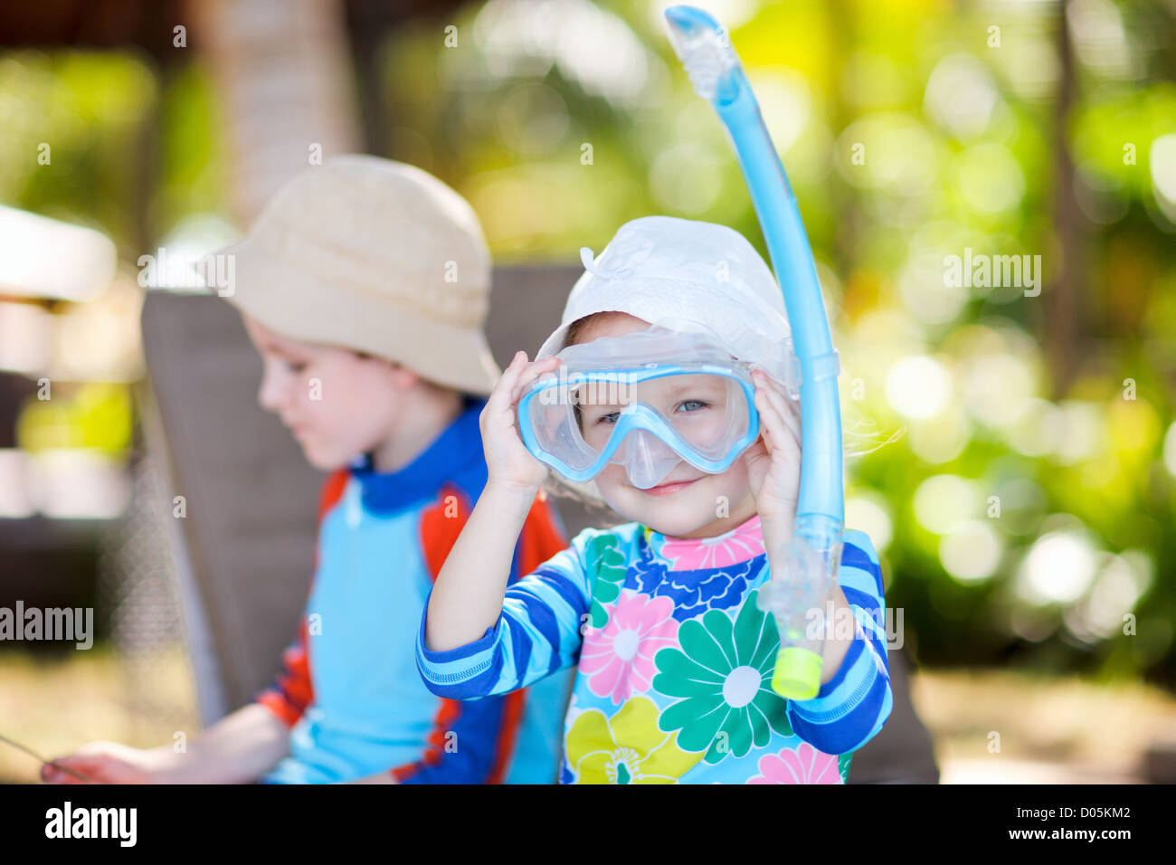 Two kids on vacation Stock Photo - Alamy