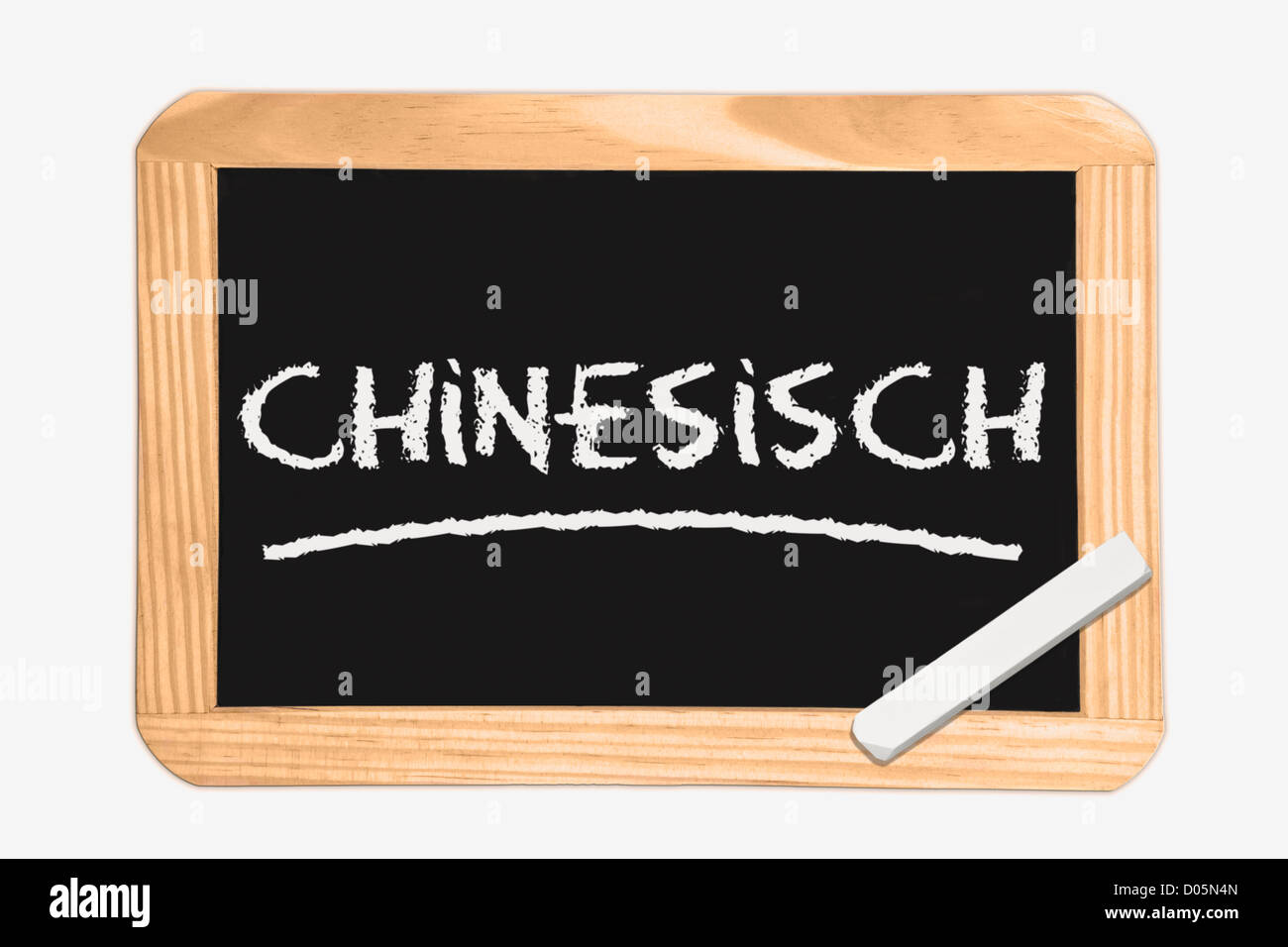 Detail photo of a Chalkboard with the German inscription Chinese, white ...