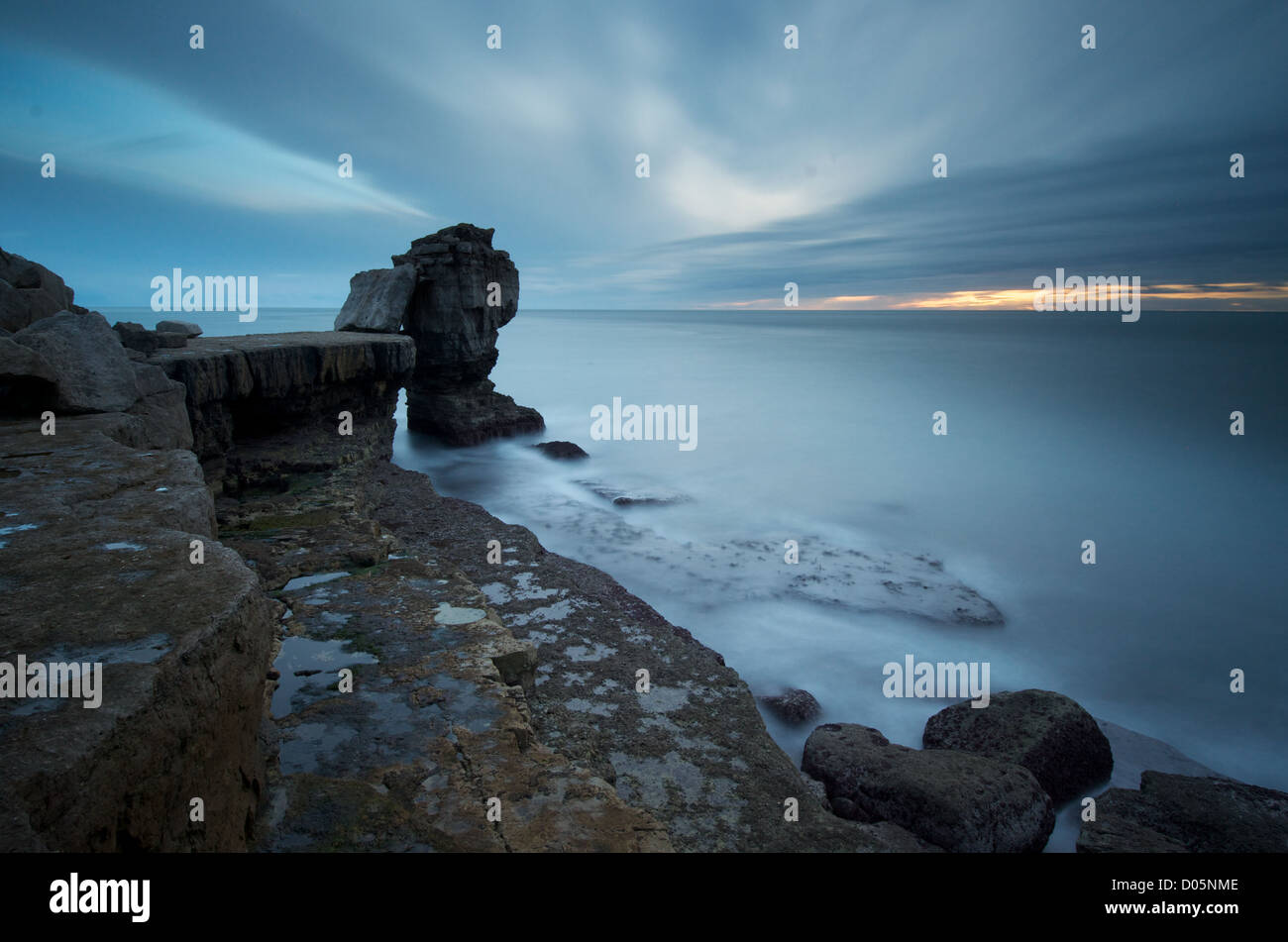 Pulpit Rock, Rock stack on Isle of Portland, Dorset, England Stock ...