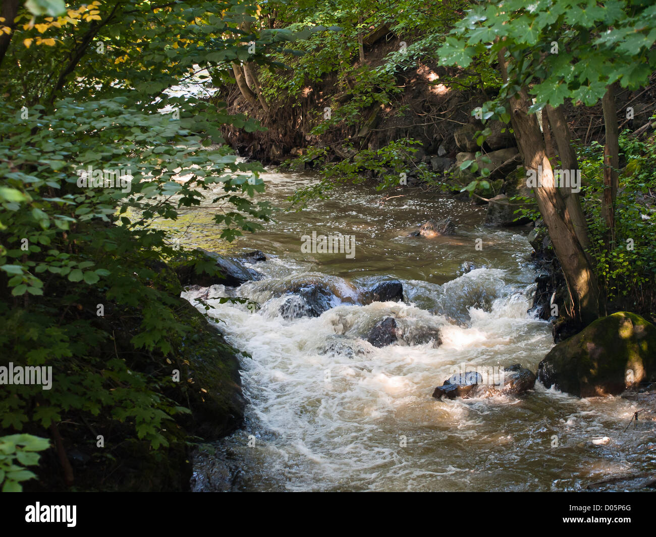 The river Alna running through Groruddalen Oslo Norway has many ...