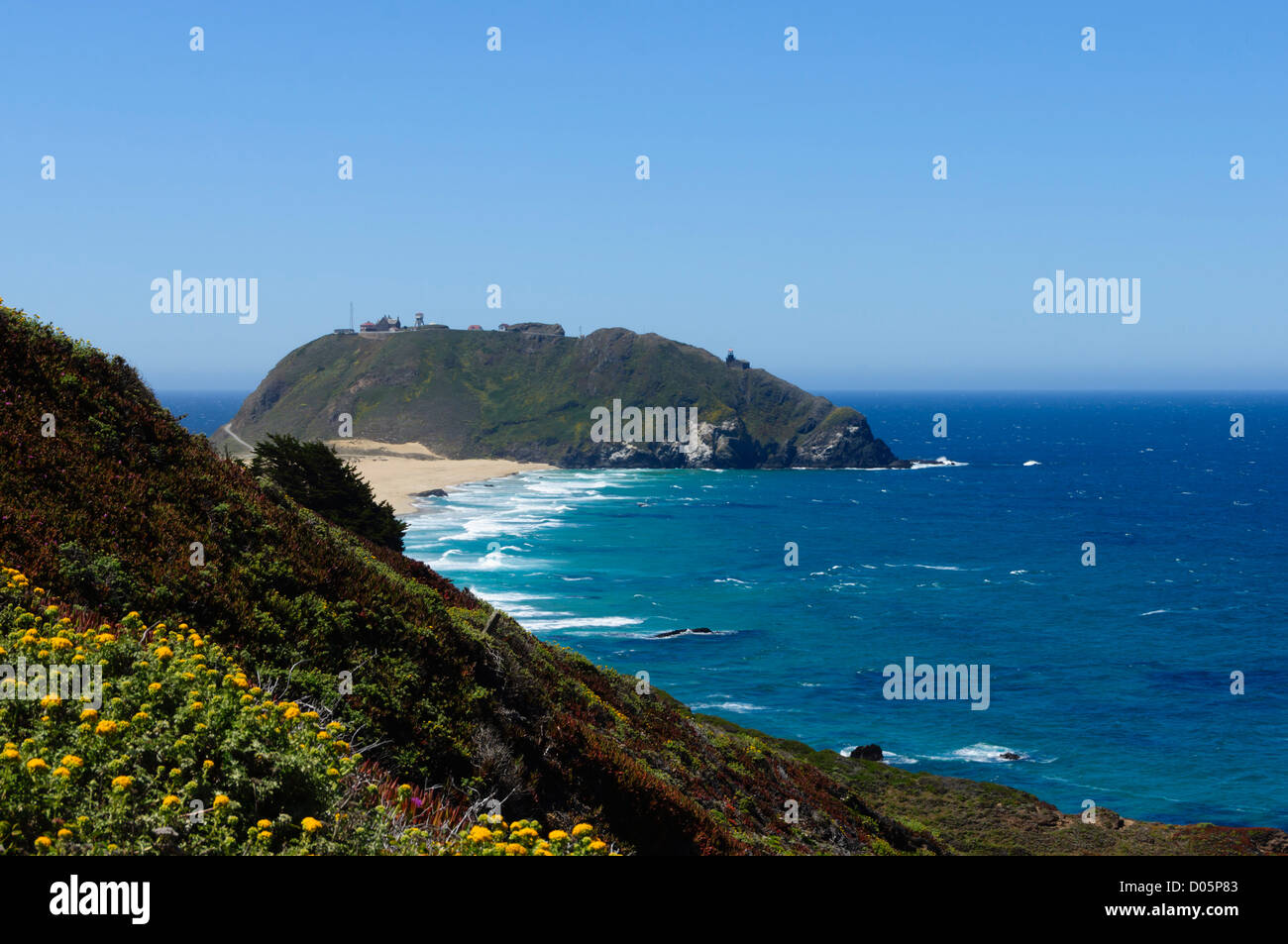 Point Sur, a peninsula headland in Big Sur, lighthouse and military ...