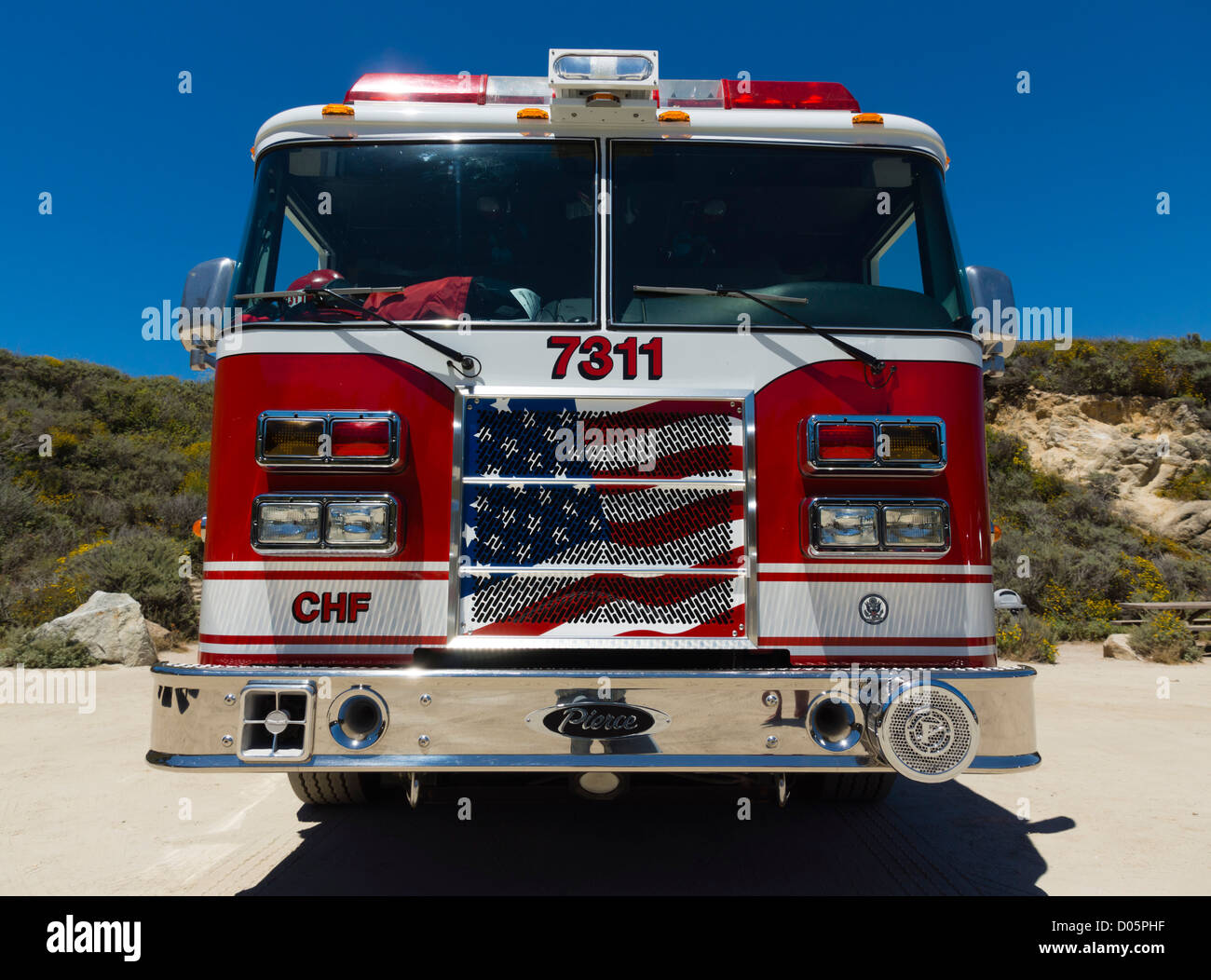 California 2012 - Carmel Highlands Fire Service tender vehicle parked ...