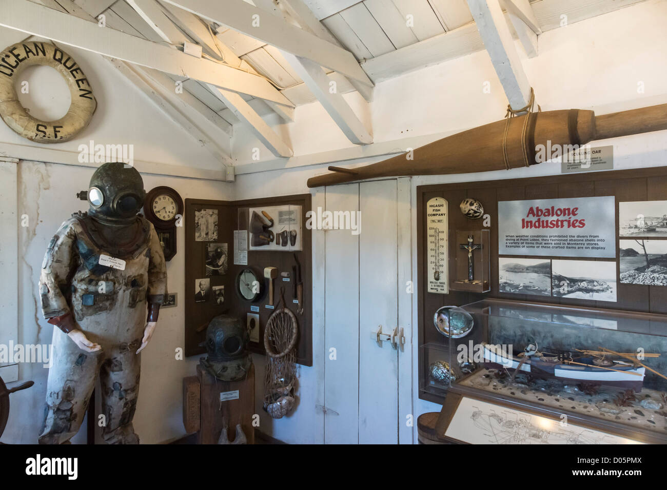 Point Lobos California coast. The old whalers' hut is now a museum for ...