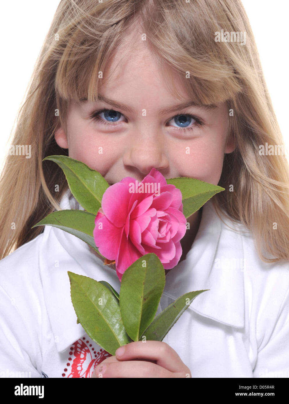 Little girl with flower Stock Photo - Alamy