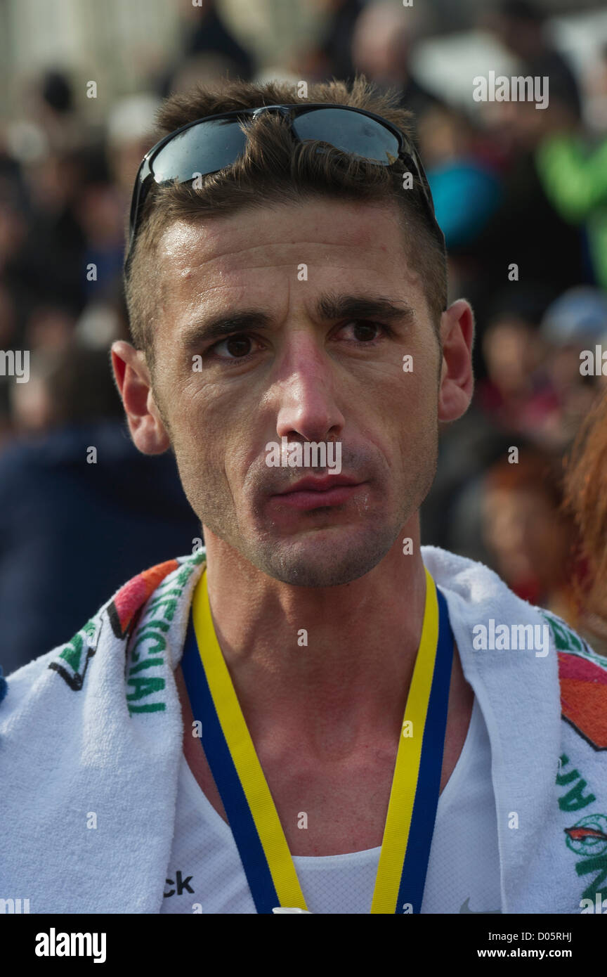 Italy, Piedmont, Turin,Turin marathon 18/11/2012, portrait of the ...