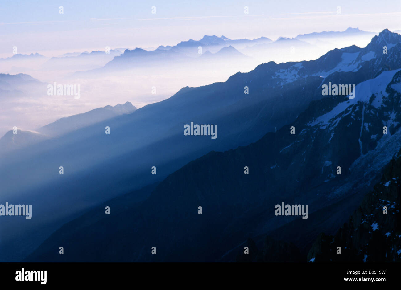 View over the Alps, Mont Blanc region, France Stock Photo - Alamy