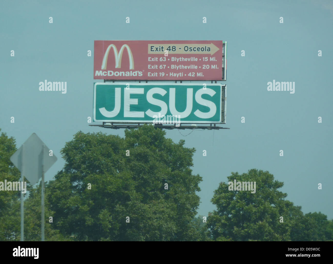 Signs for Jesus and McDonald's Stock Photo - Alamy