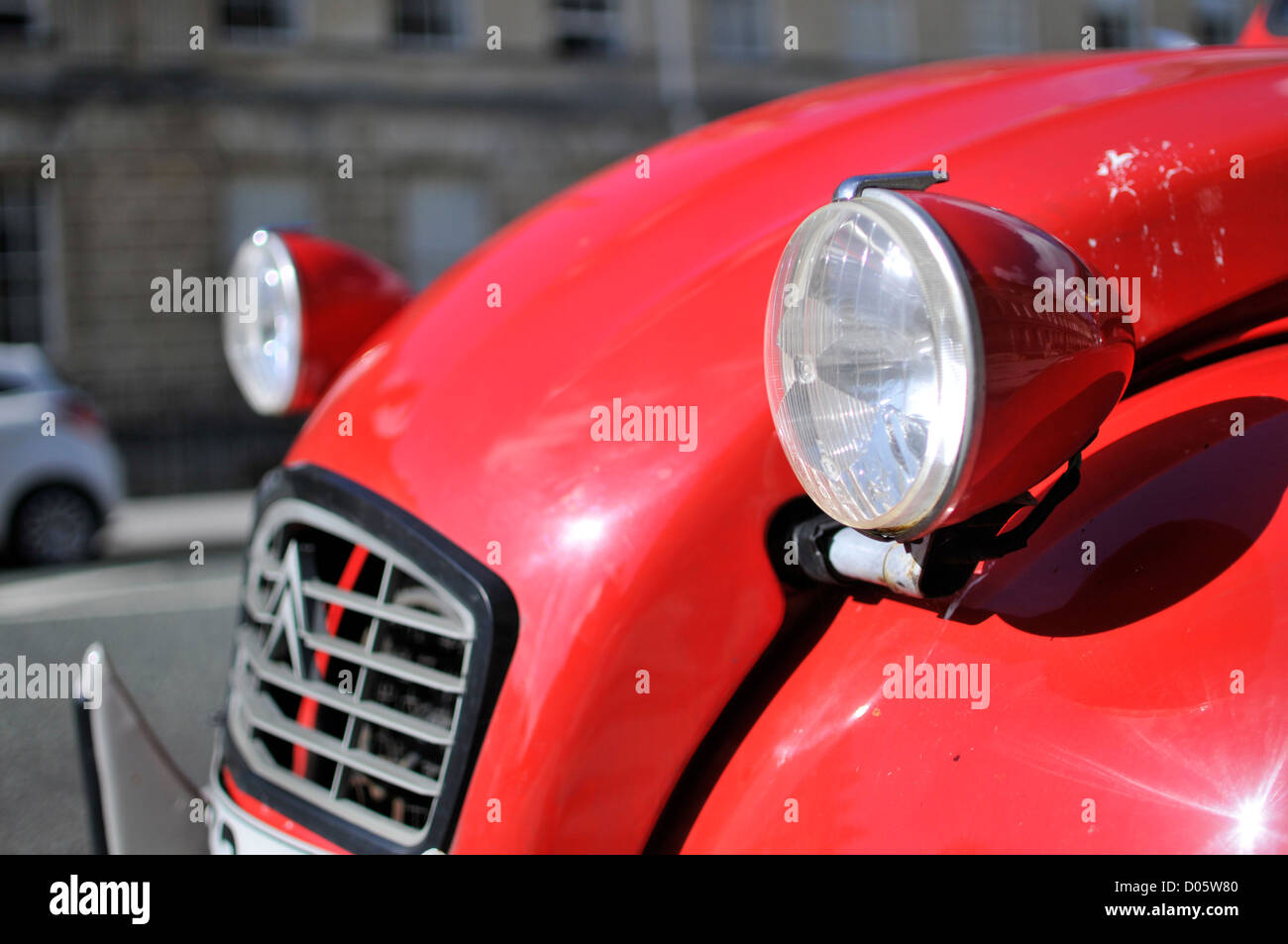 Red Citroen 2CV Stock Photo - Alamy