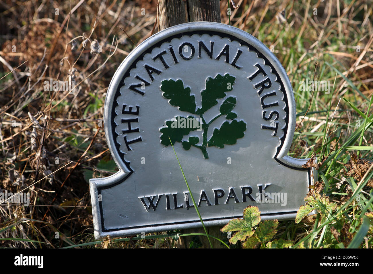 National Trust Willapark sign Stock Photo - Alamy