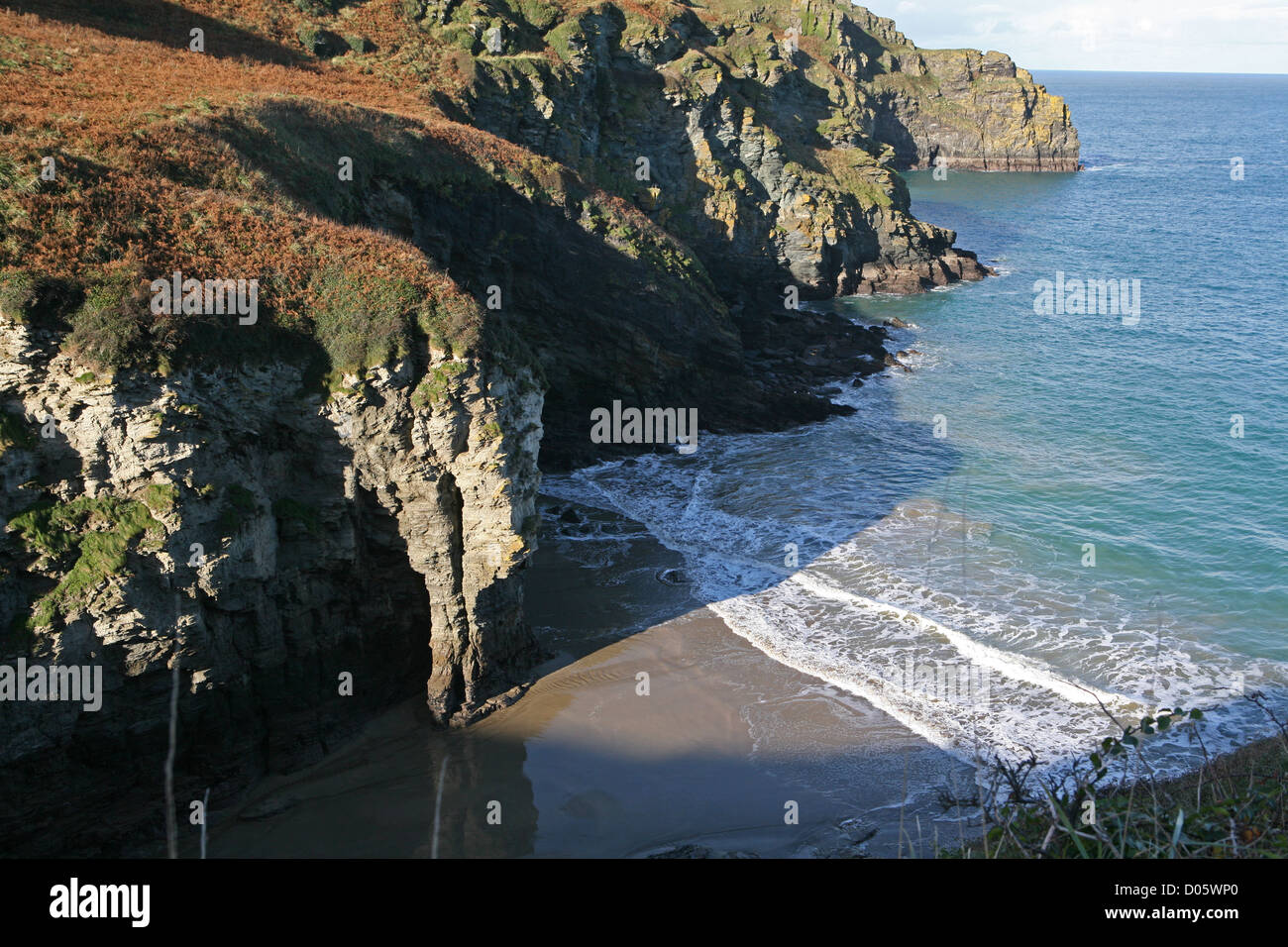 Bossiney North Cornwall South West Coastal footpath Stock Photo - Alamy