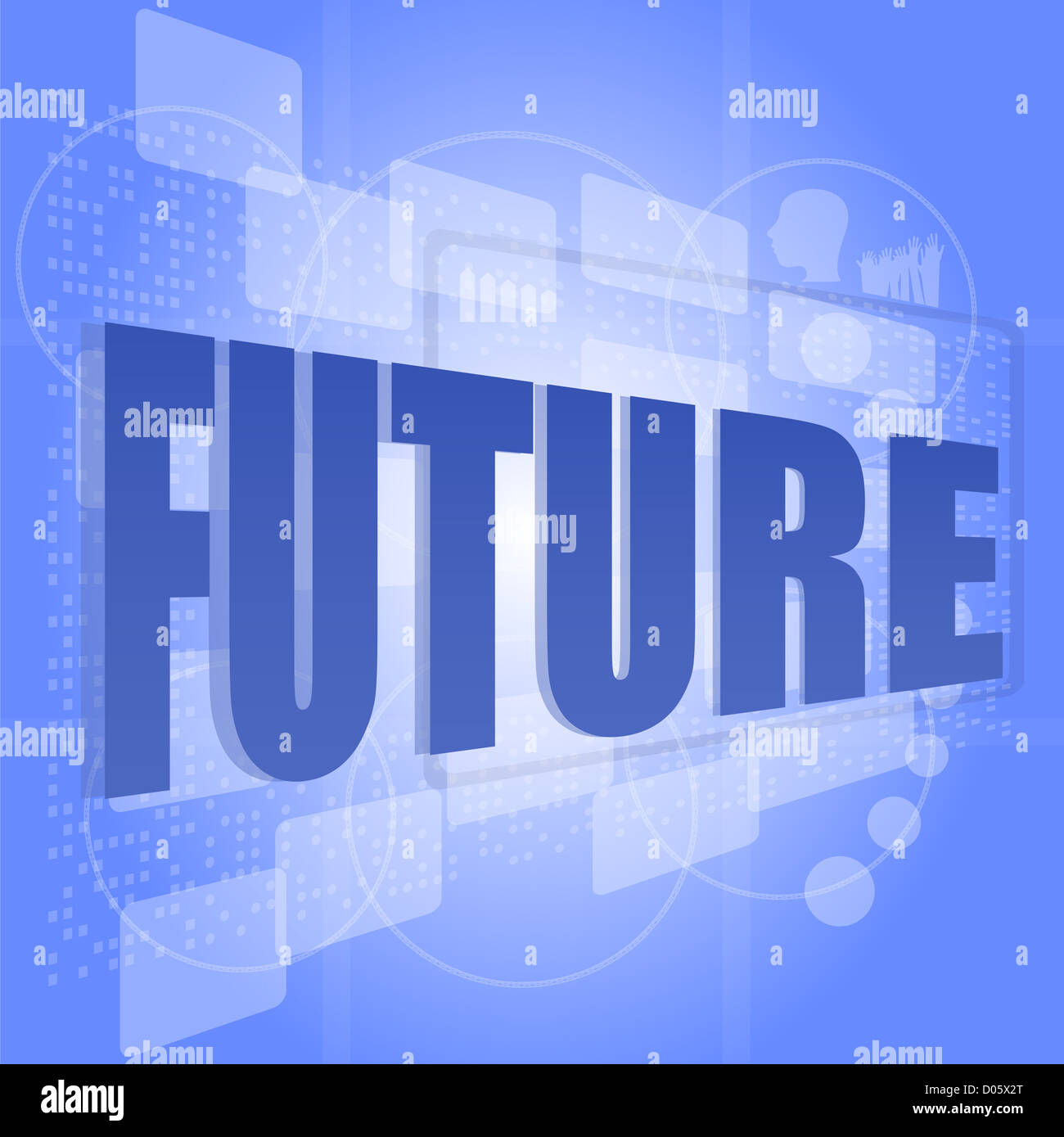 words future on digital screen, life social concept Stock Photo - Alamy