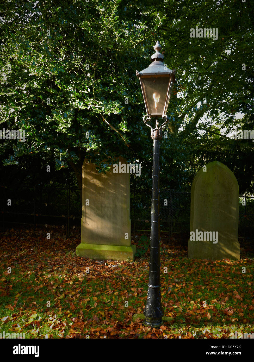 Lamppost in graveyard Stock Photo - Alamy