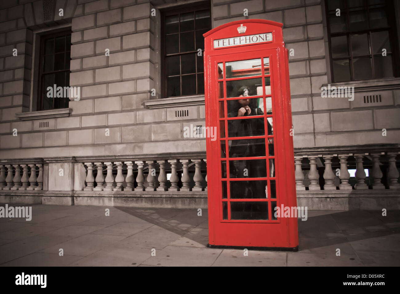 Typical london's telephone booth at night. London. United kingdom Stock ...