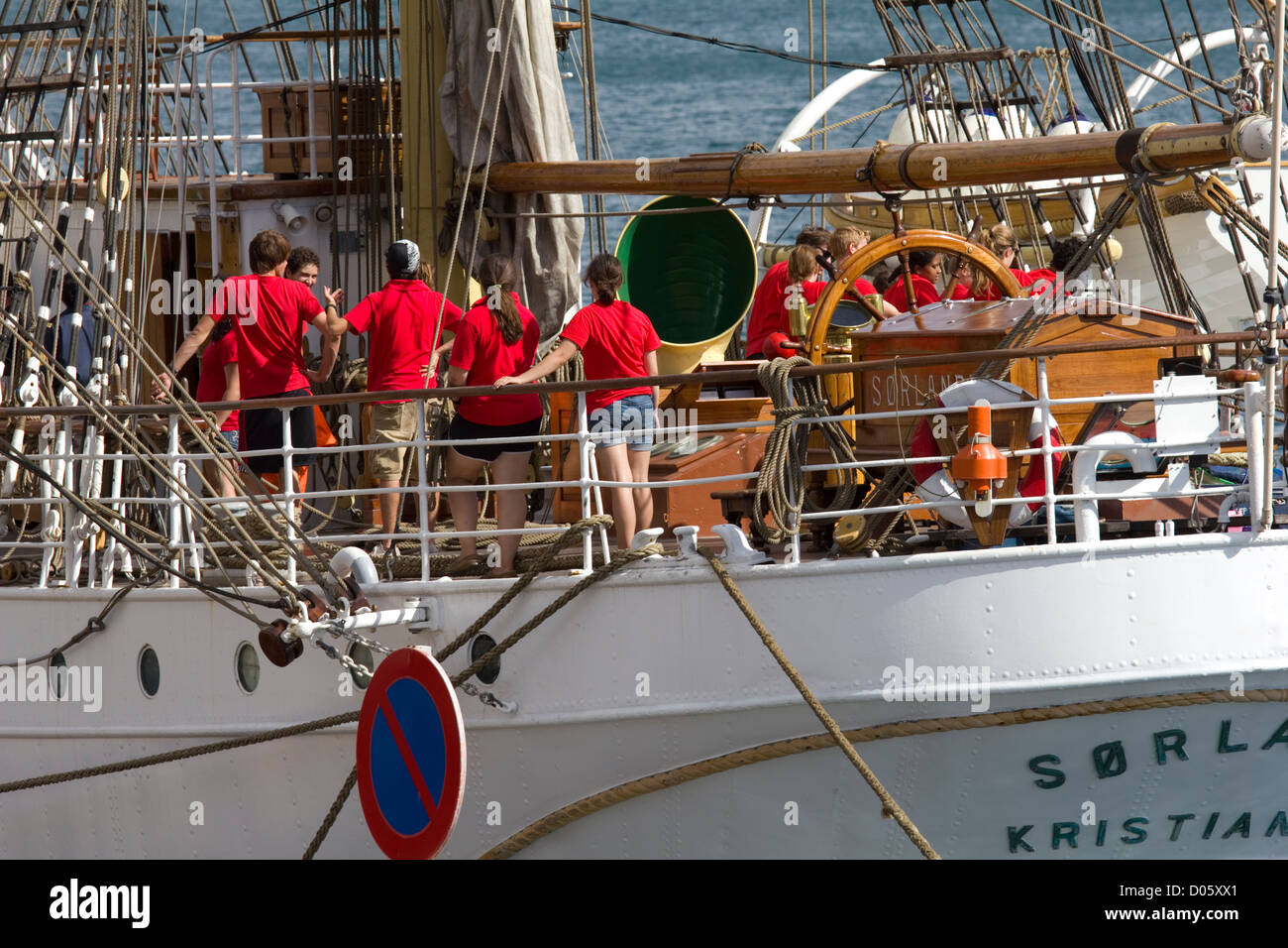 The stern of the Norwegian sailing ship Sorlandet, the oldest Norwegian ...