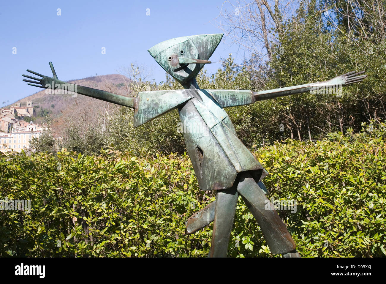europe, italy, tuscany, collodi, park of pinocchio, pinocchio greeting ...
